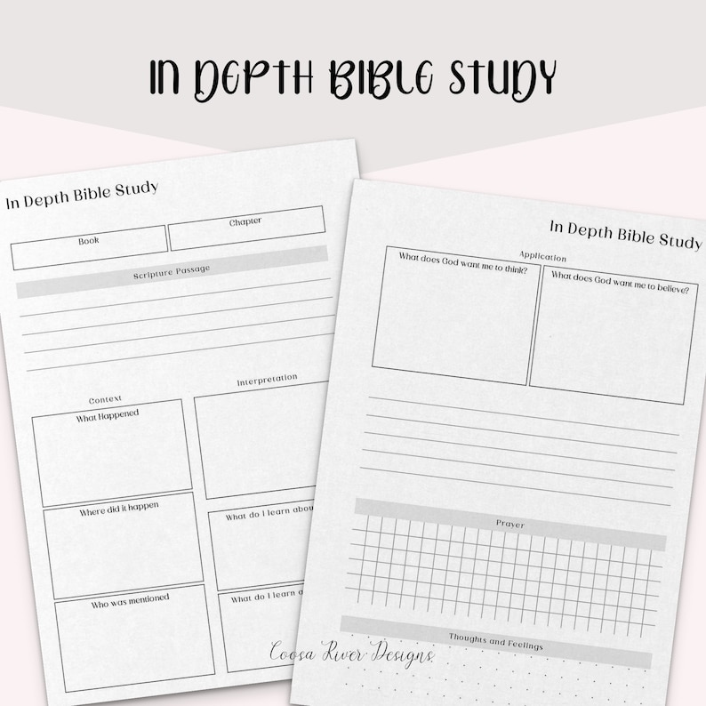 Mini HP Printable in Depth Bible Study Planner Insert - Etsy