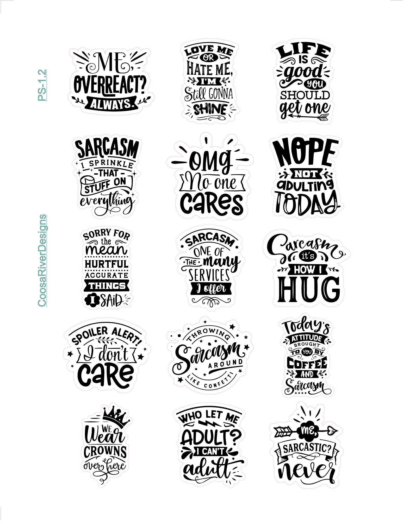 Sassy Sarcastic Printable Stickers for Planner or Bullet Journal - Etsy