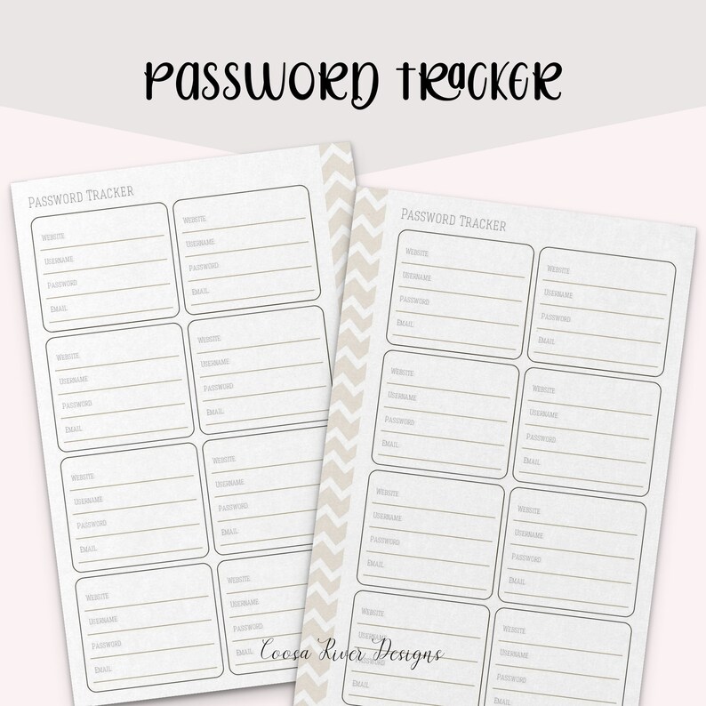 Classic HP Password Tracker Printable Planner Insert - Etsy