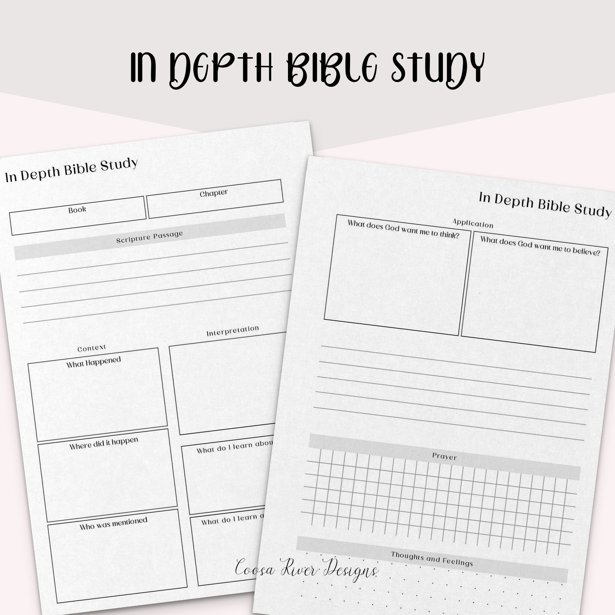 B6 Printable in Depth Bible Study Planner Insert - Etsy