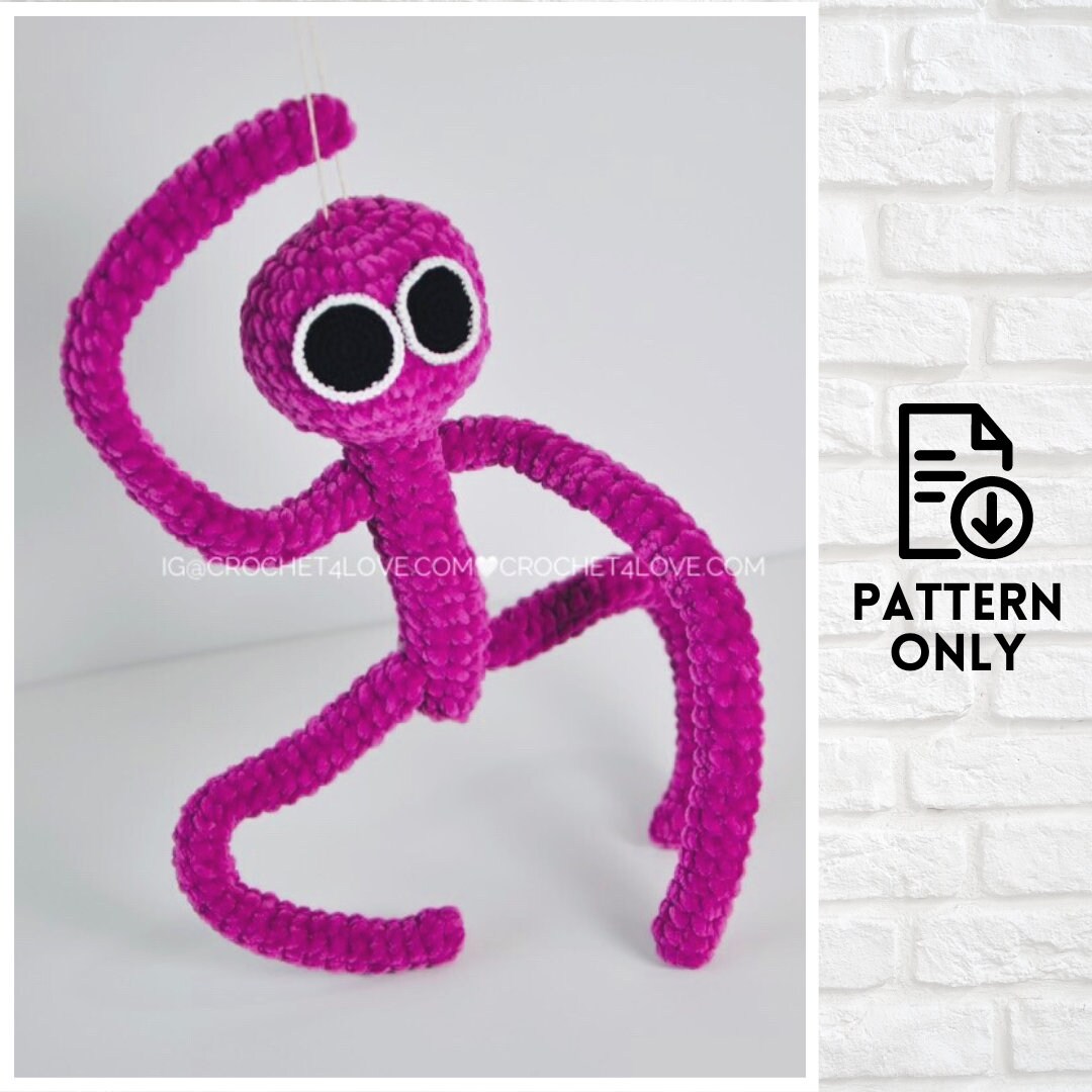 PDF Pattern Crochet Stuffed Dolls Toys Purple Roblox Rainbow Friends - Etsy