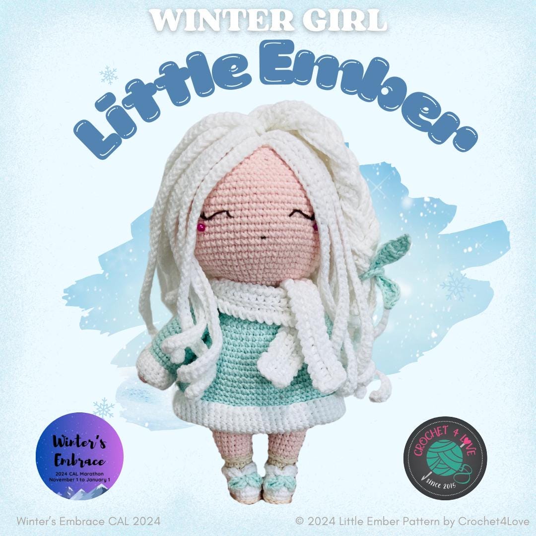 PDF Pattern - Crochet Doll Toys | Winter Girl Little Ember (ember Glow ...