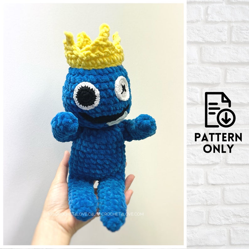 PDF Pattern Crochet Stuffed Dolls Toys Blue Roblox - Etsy