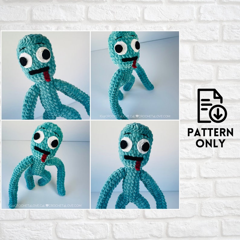 PDF Pattern Crochet Stuffed Dolls Toys Green Roblox - Etsy