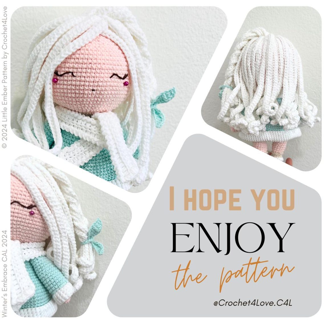 PDF Pattern - Crochet Doll Toys | Winter Girl Little Ember (ember Glow ...