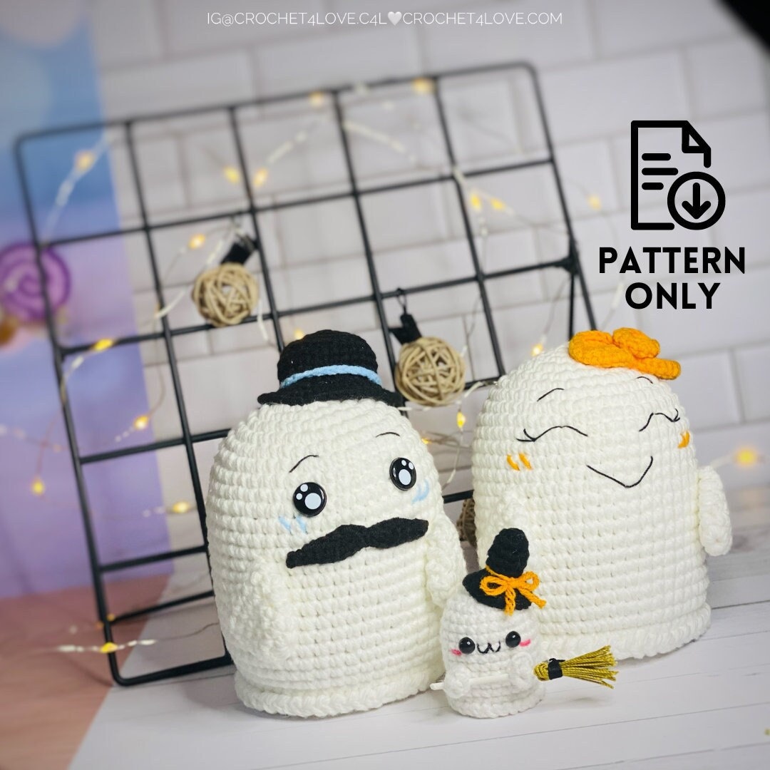 PDF Pattern - Happy Ghost Family | Crochet Pattern Bundle | Crochet ...