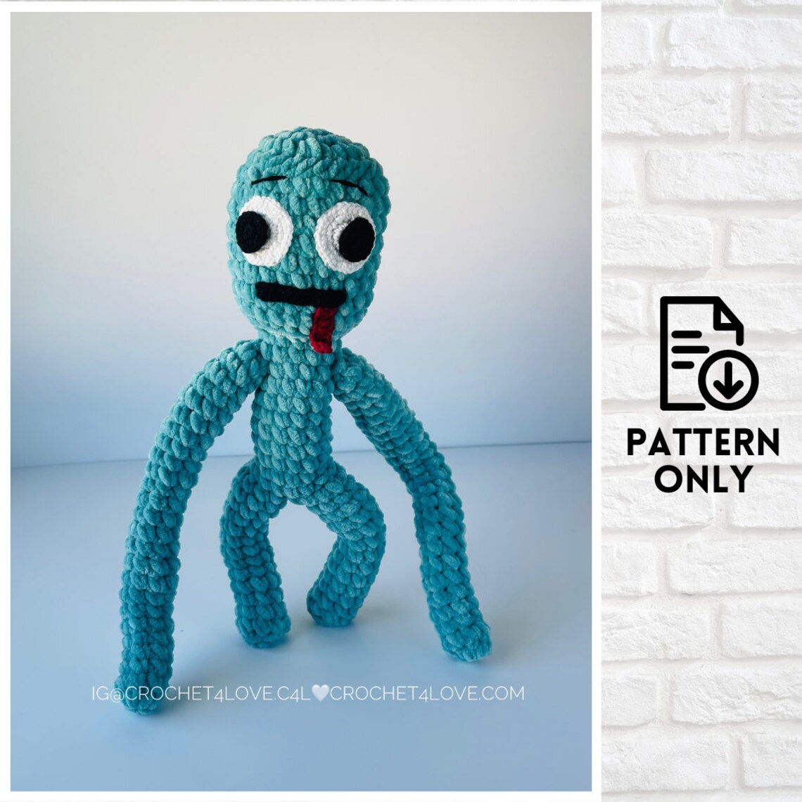 PDF Pattern Crochet Stuffed Dolls Toys Green Roblox - Etsy