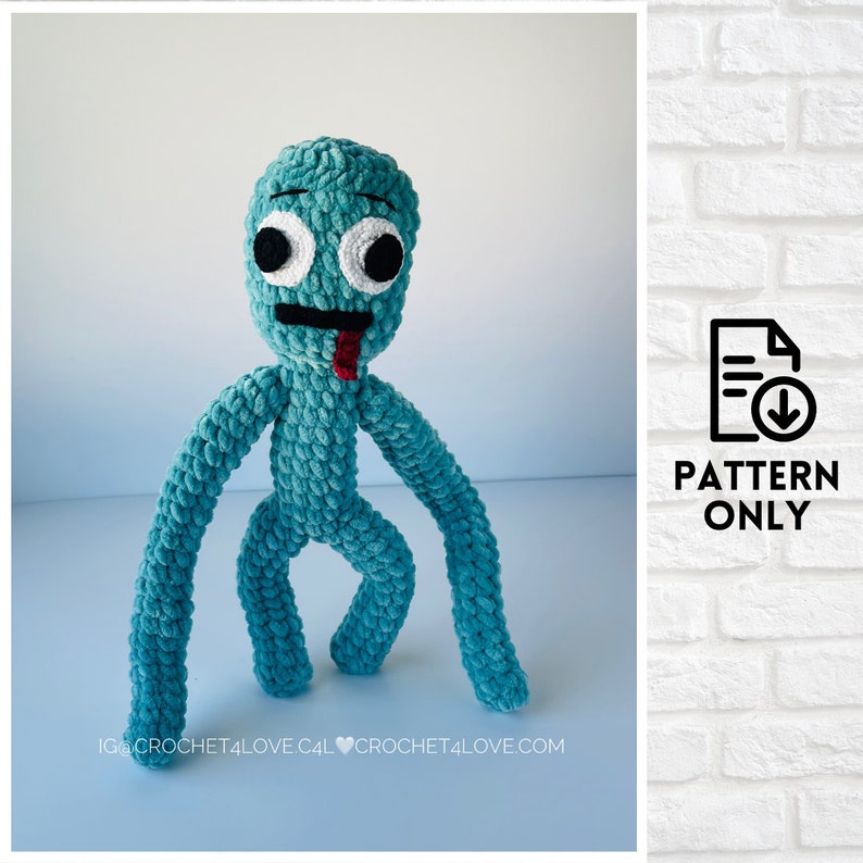 PDF Pattern - Crochet Stuffed Dolls Toys - Green - Roblox Rainbow ...