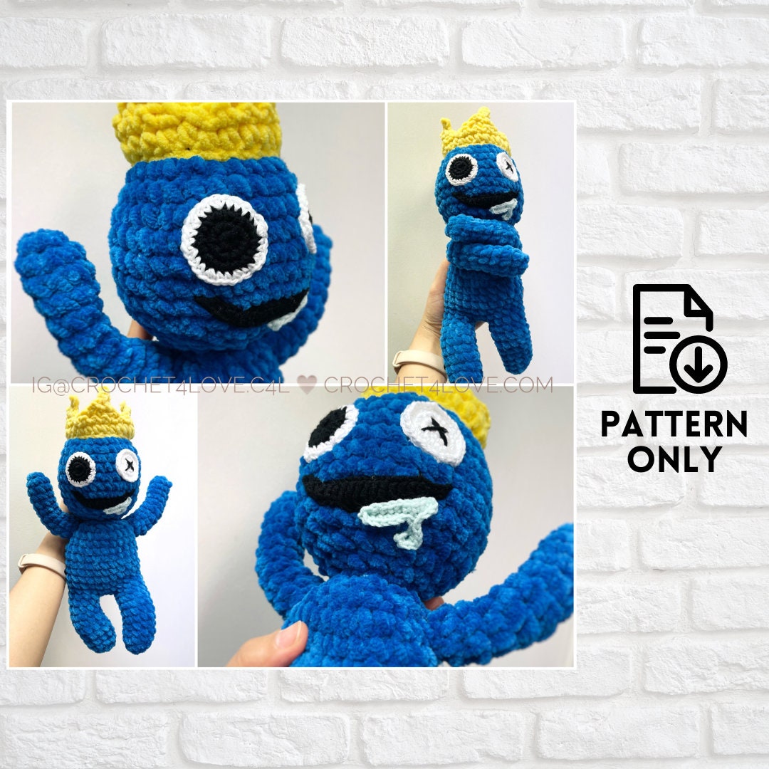 PDF Pattern Crochet Stuffed Dolls Toys Blue Roblox - Etsy