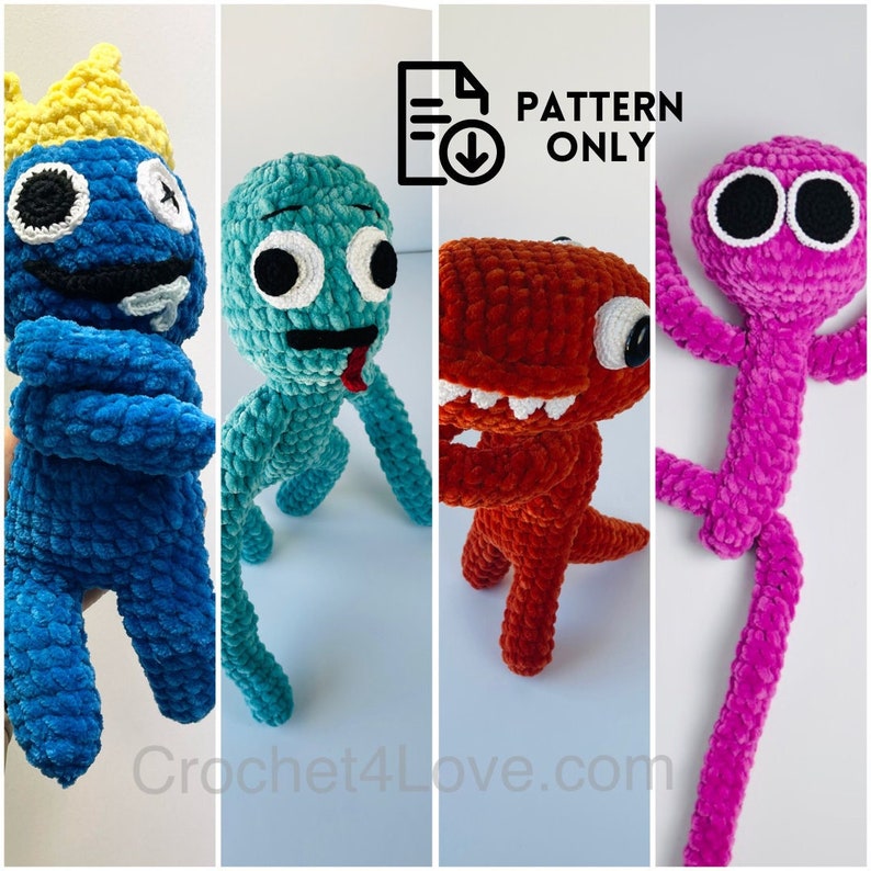 PDF Pattern Crochet Stuffed Dolls Toys Set 4 Roblox - Etsy