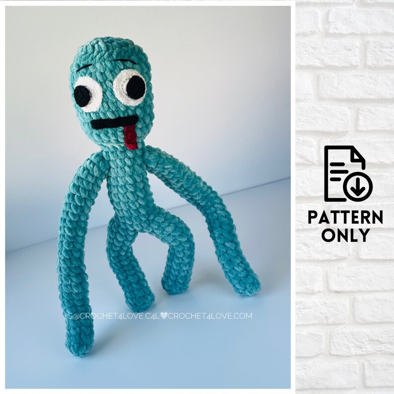 PDF Pattern - Crochet Stuffed Dolls Toys - Green - Roblox Rainbow ...