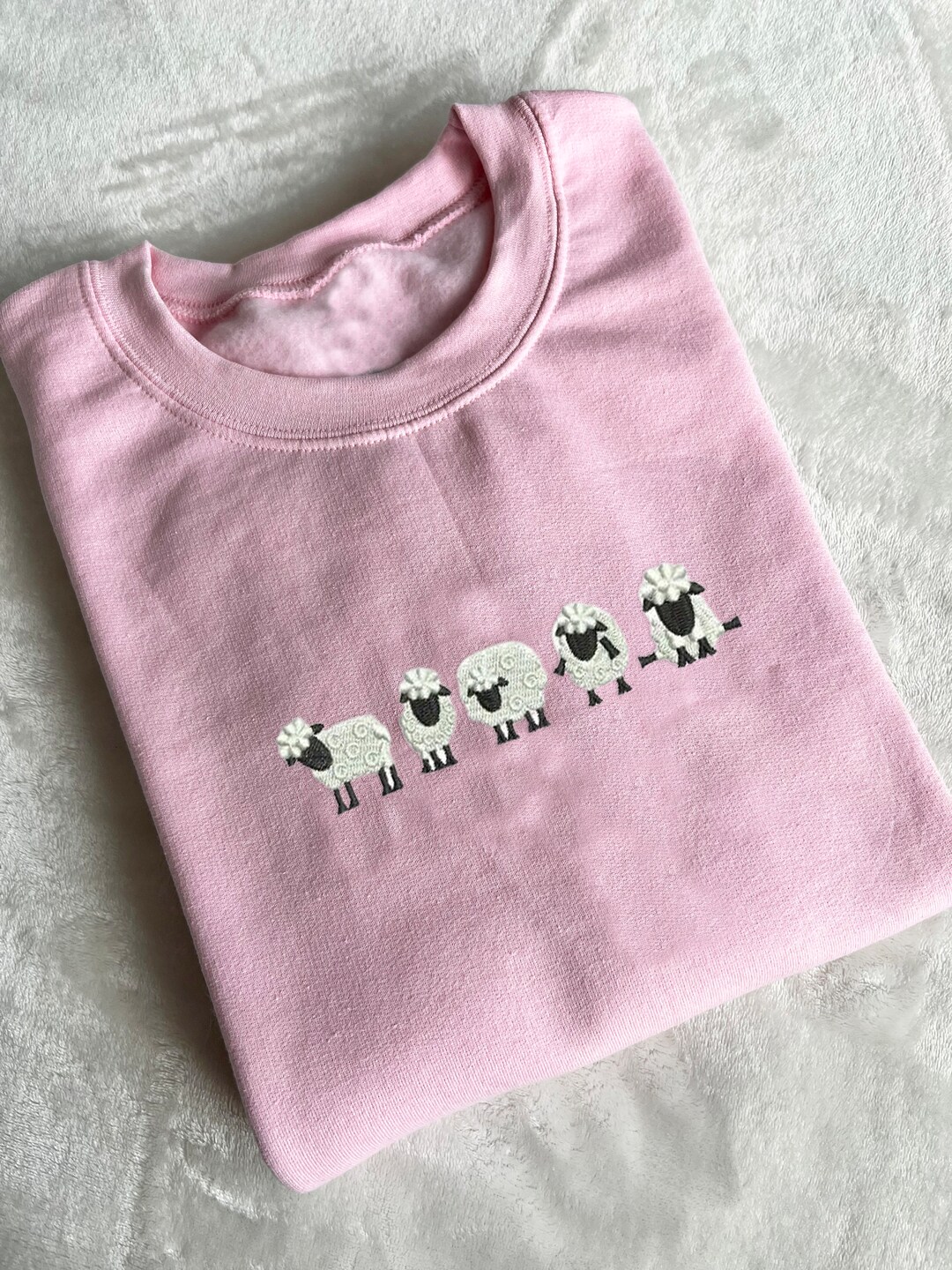 Cute Little Embroidered Sheep Sweatshirt | Sheep Farm Tee Shirt Gift - Etsy