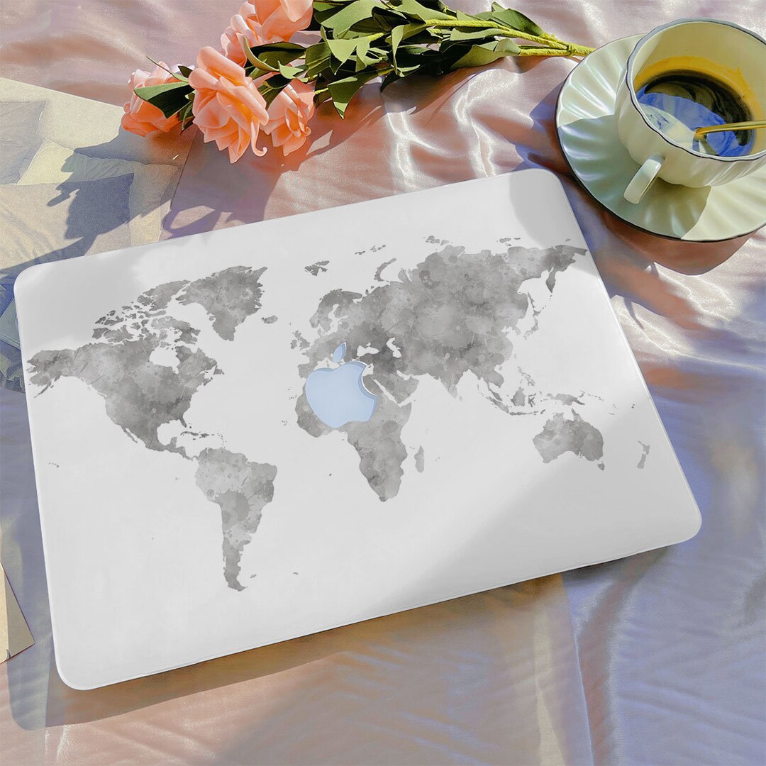 World Map Ink Art Mackbook Case Hard Case Laptopcase Cover for MacBook ...