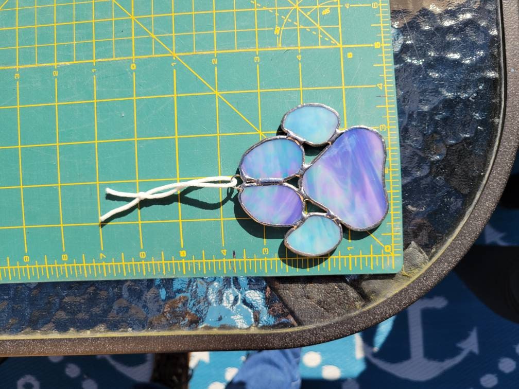 Blue Stained Glass Dog Paw, Cat Paw. Animal Lover Gift. - Etsy