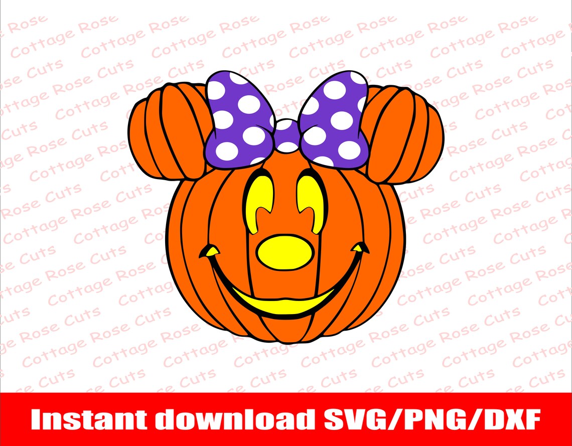 Minnie Mouse Halloween Pumpkin Head SVG, Instant Download for Cricut ...