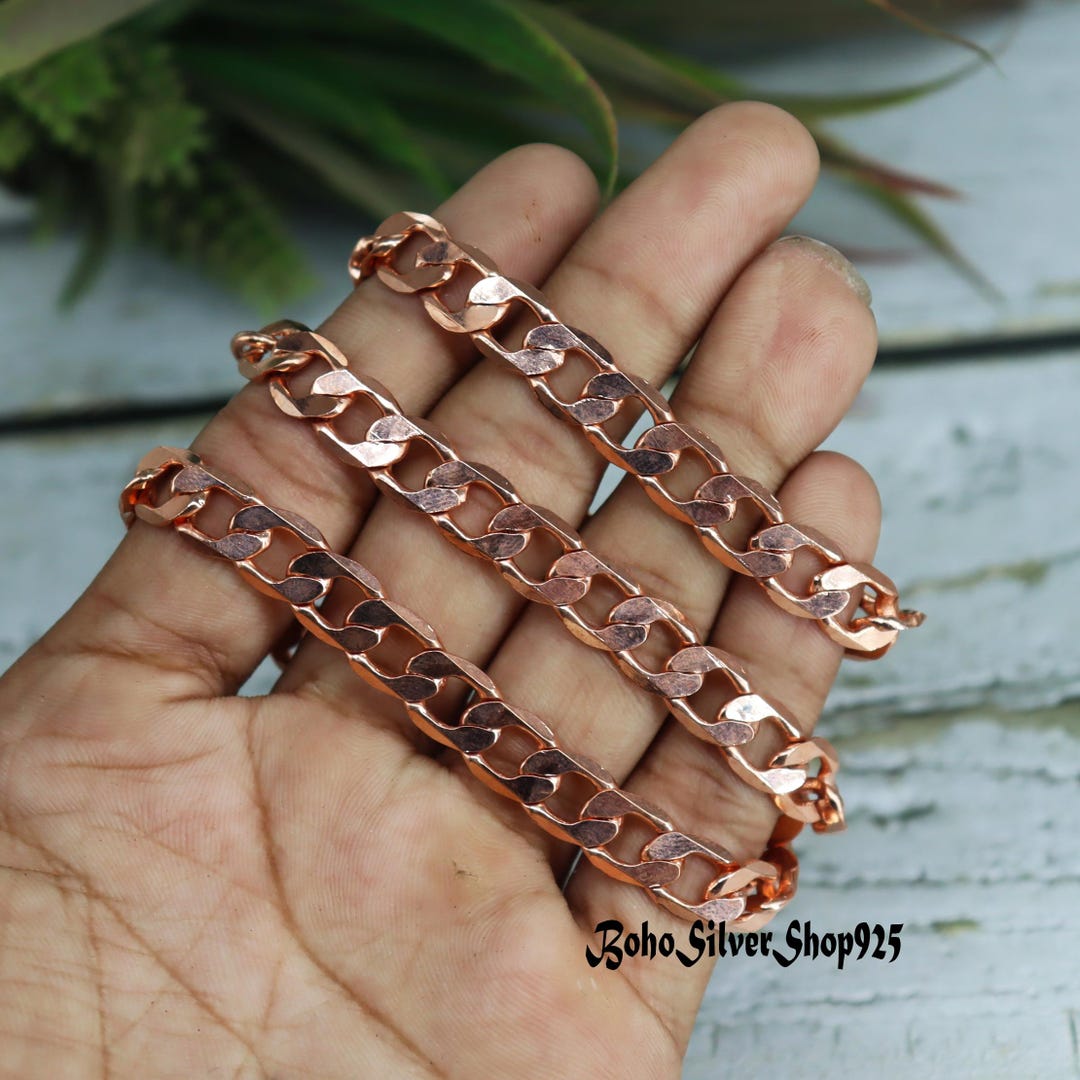 Handmade Copper Chain Necklace: Solid Oxidized Snake Chain, Jewelry ...