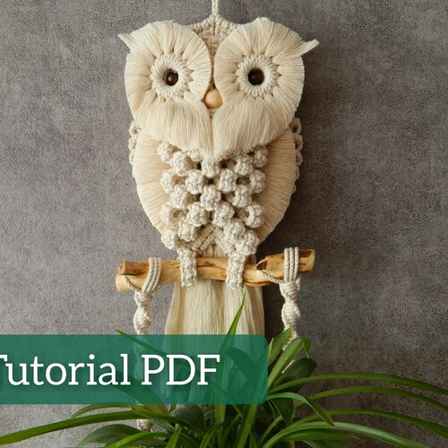 DIY MACRAME OWL Plant Hanger Pattern Owl Plant Holder Photo - Etsy Canada