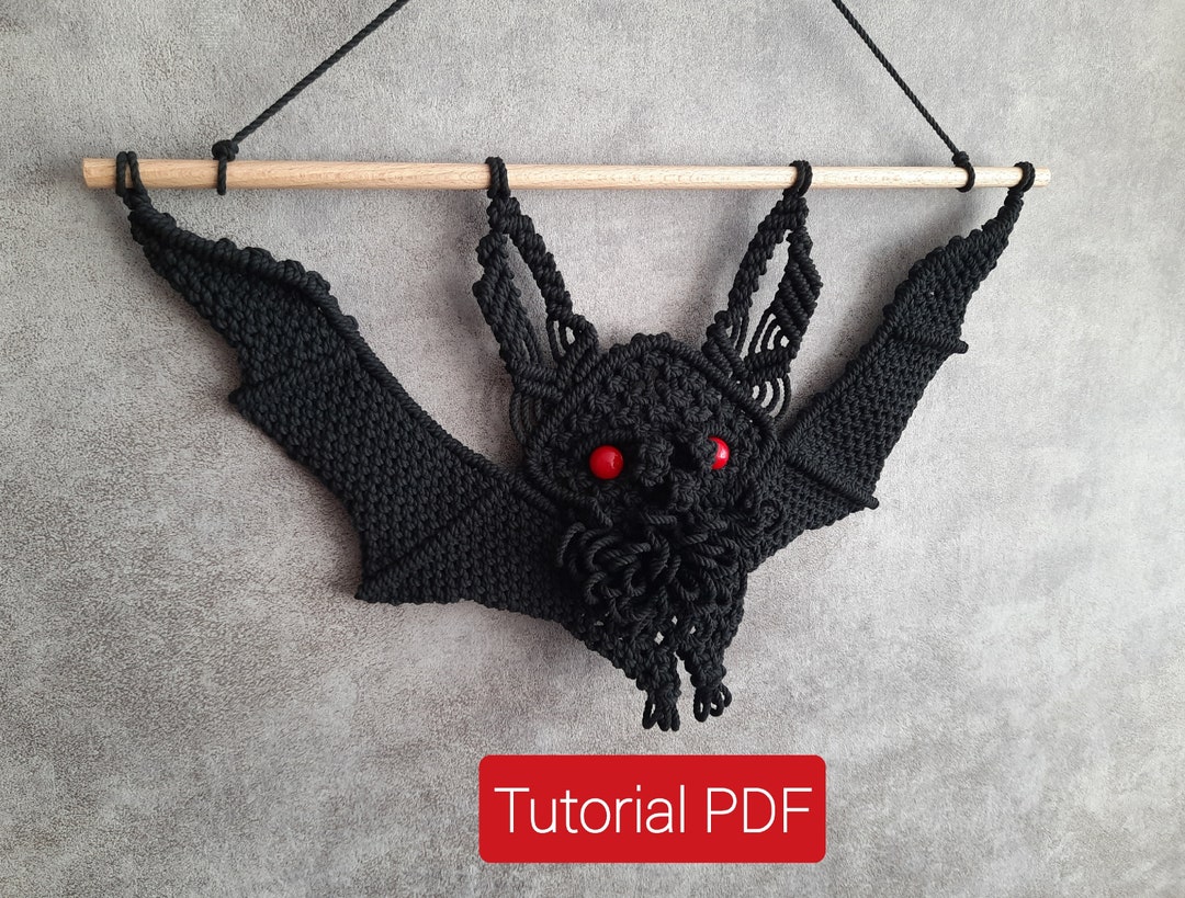 Easy Macrame Bat Pattern for Beginners, Spooky Bat Tutorial, Do It ...