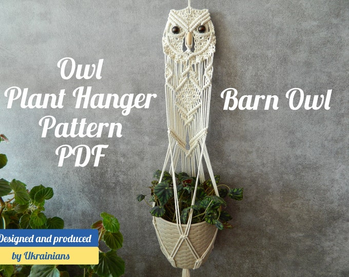 Macrame Owl Plant Hanger, Macrame Plant Hanger and Hanging, Plant Pot ...