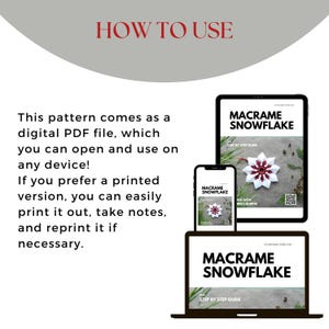 Macrame Pattern, Easy Snowflake Tutorial PDF, Do It Yourself Star Instructions, Beginner ...