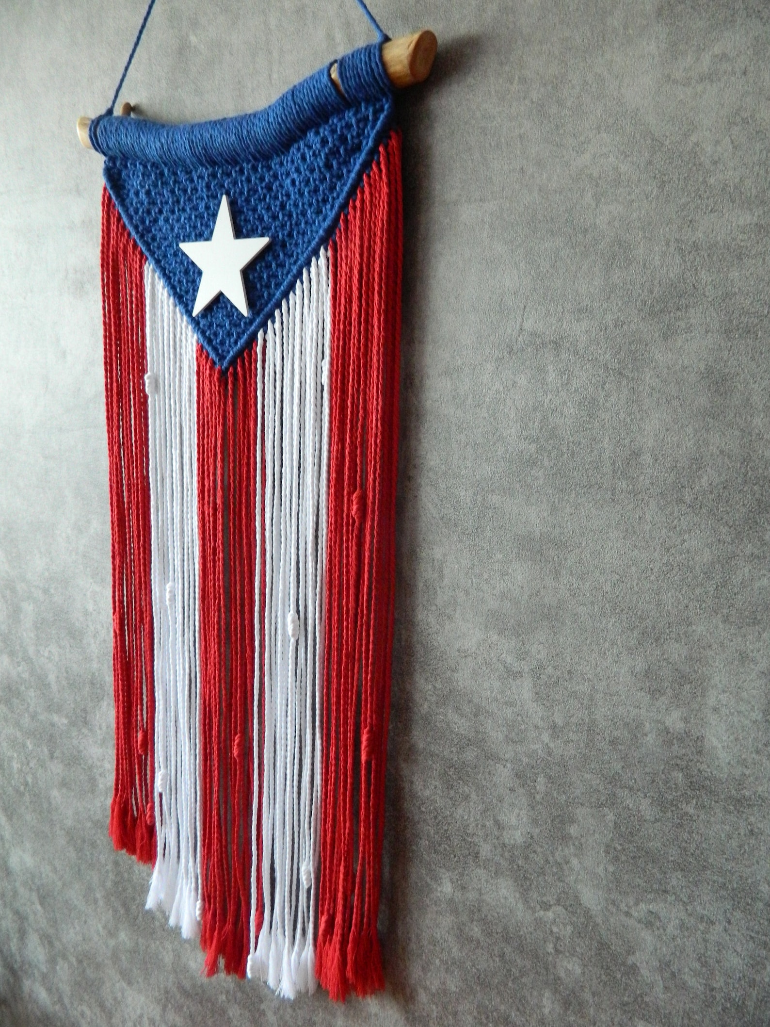 Puerto Rico Flag Tutorial for Beginners, DIY Yarn Wall Hanging Pattern ...