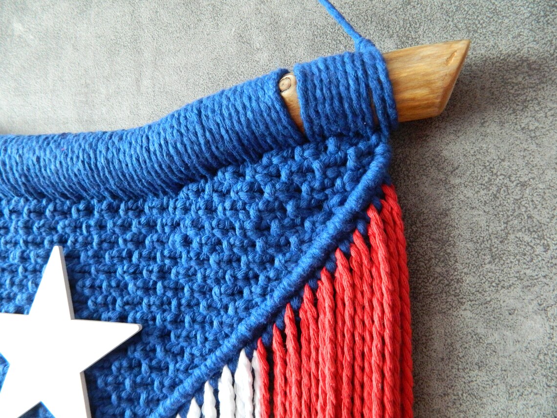 Puerto Rico Flag Tutorial for Beginners, DIY Yarn Wall Hanging Pattern ...