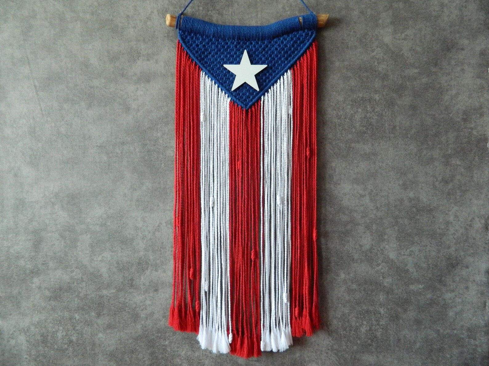Puerto Rico Flag Tutorial for Beginners, DIY Yarn Wall Hanging Pattern ...