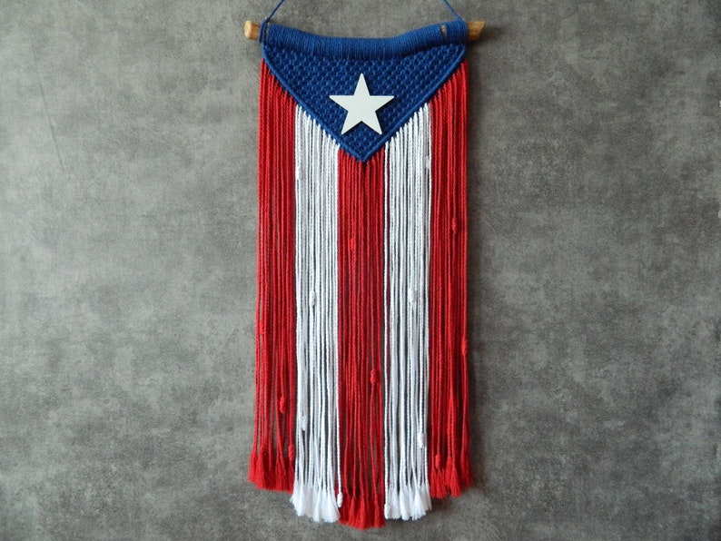 Puerto Rico Flag Tutorial for Beginners, DIY Yarn Wall Hanging Pattern ...