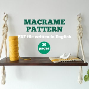 Macrame Shelf PATTERN Pdf, Wall Shelf Tutorial, DIY Magazine Holder ...