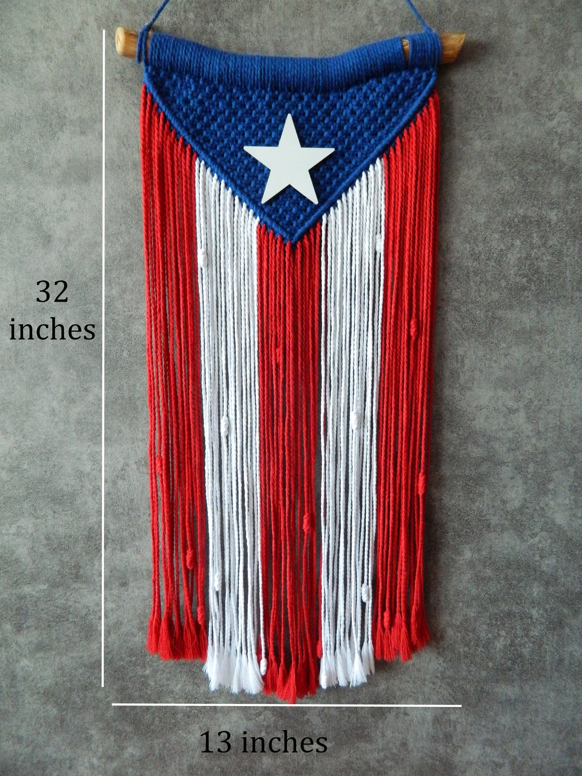 Puerto Rico Flag Tutorial for Beginners DIY Yarn Wall Hanging - Etsy