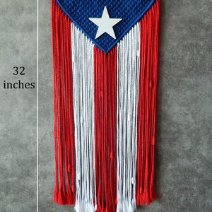 Puerto Rico Flag Tutorial for Beginners, DIY Yarn Wall Hanging Pattern ...