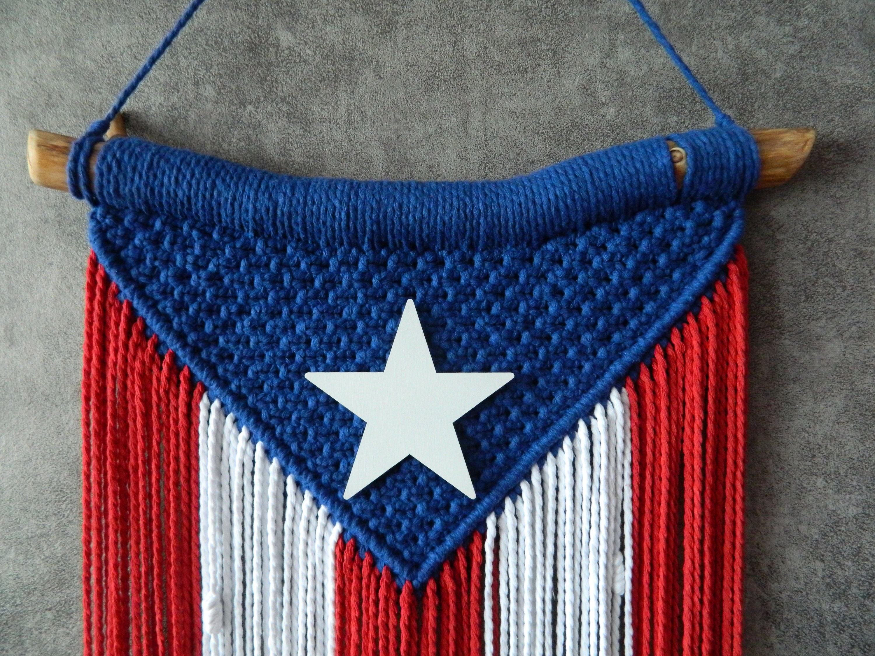 Puerto Rico Flag Tutorial for Beginners DIY Yarn Wall Hanging - Etsy