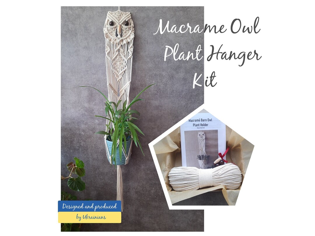 Macrame Owl Kit for Beginner DIY Wall Hanging Craft Kit for Adults Hand ...