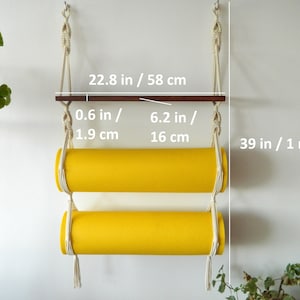 Macrame Wooden Shelf With Yoga Mat Holders | Beginner Pattern ...