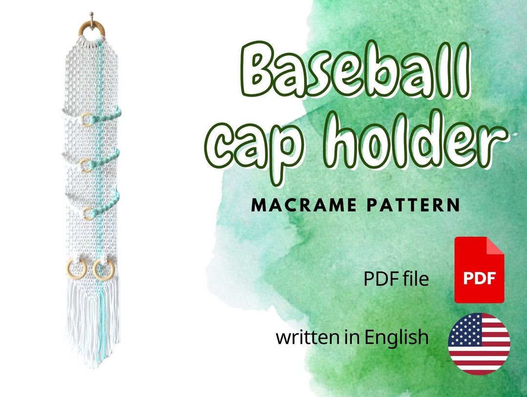 MACRAME PATTERN Baseball Cap Holder, Hanging Hat Rack Tutorial ...