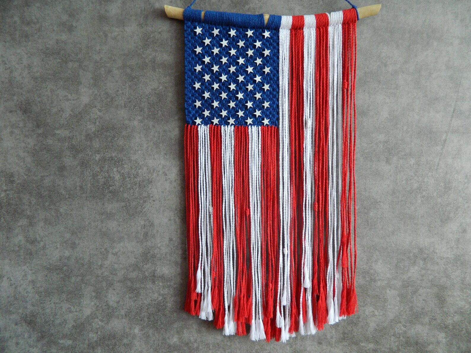 American Flag, Large Macrame Wall Hanging Pattern, United States Flag ...