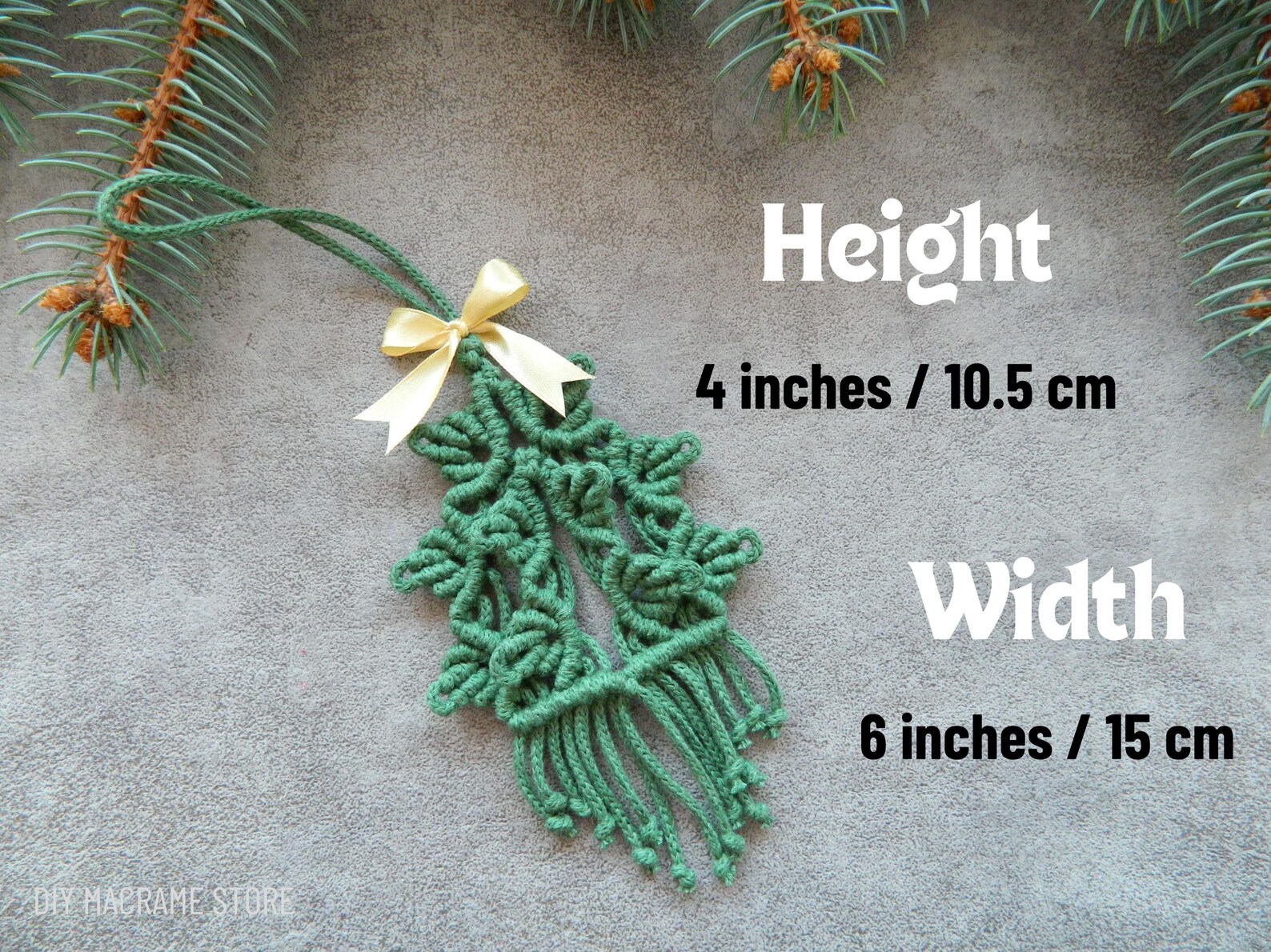 Macrame KIT, Set of 5 Macrame Christmas Tree Ornaments, Do It Yourself ...