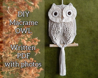 DIY Macrame Owl PDF by Macrame School Step by Step Guide, Beginner Friendly - Etsy Canada