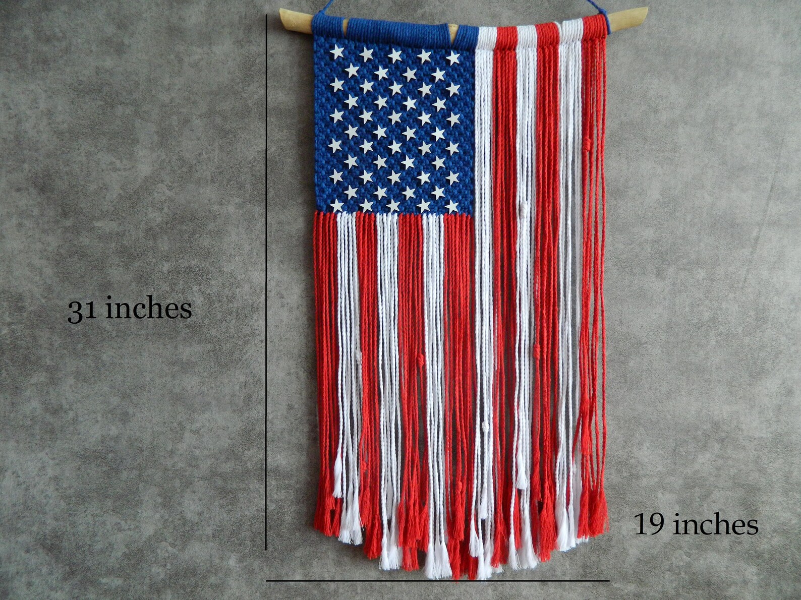 American Flag, Large Macrame Wall Hanging Pattern, United States Flag ...