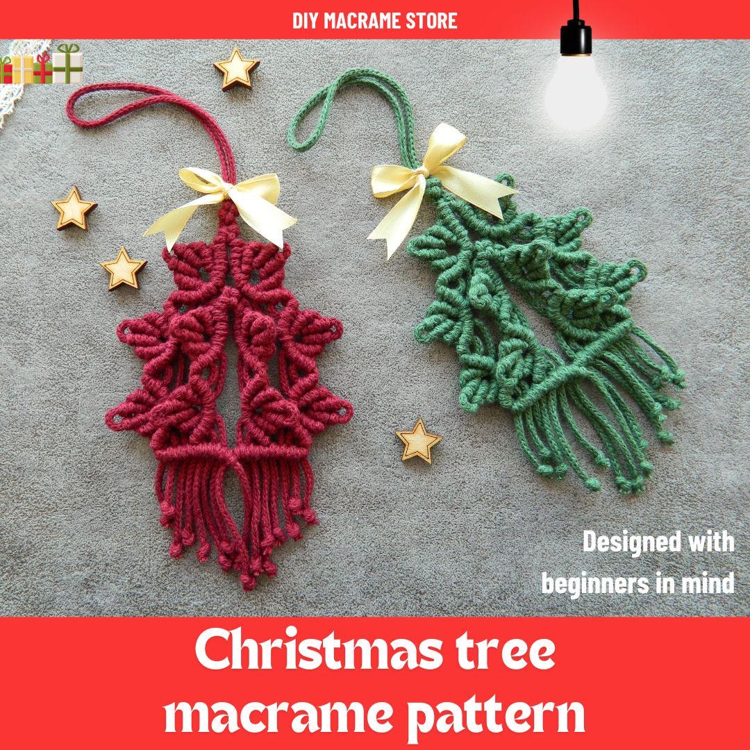 DIY Macrame Ornament, Christmas Tree Ornaments Tutorial in PDF, Easy Do ...