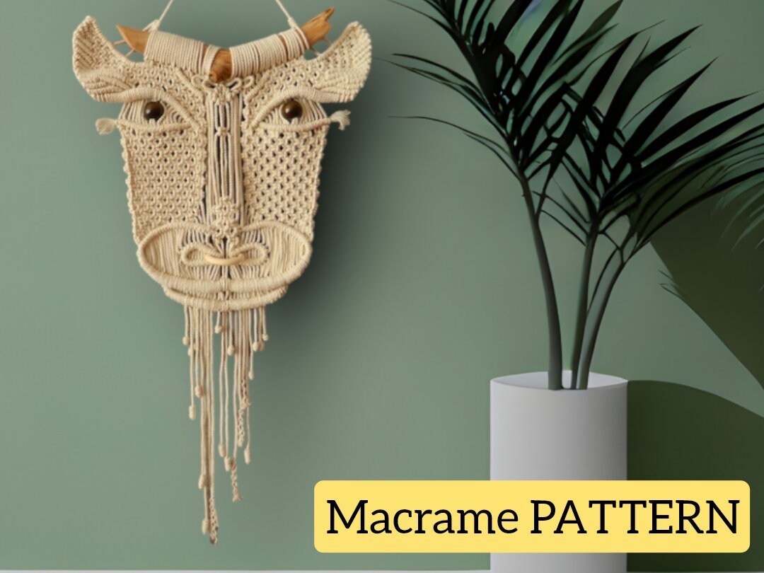 Macrame PATTERN | Cow Wall Hanging Tutorial Suitable for Beginners ...