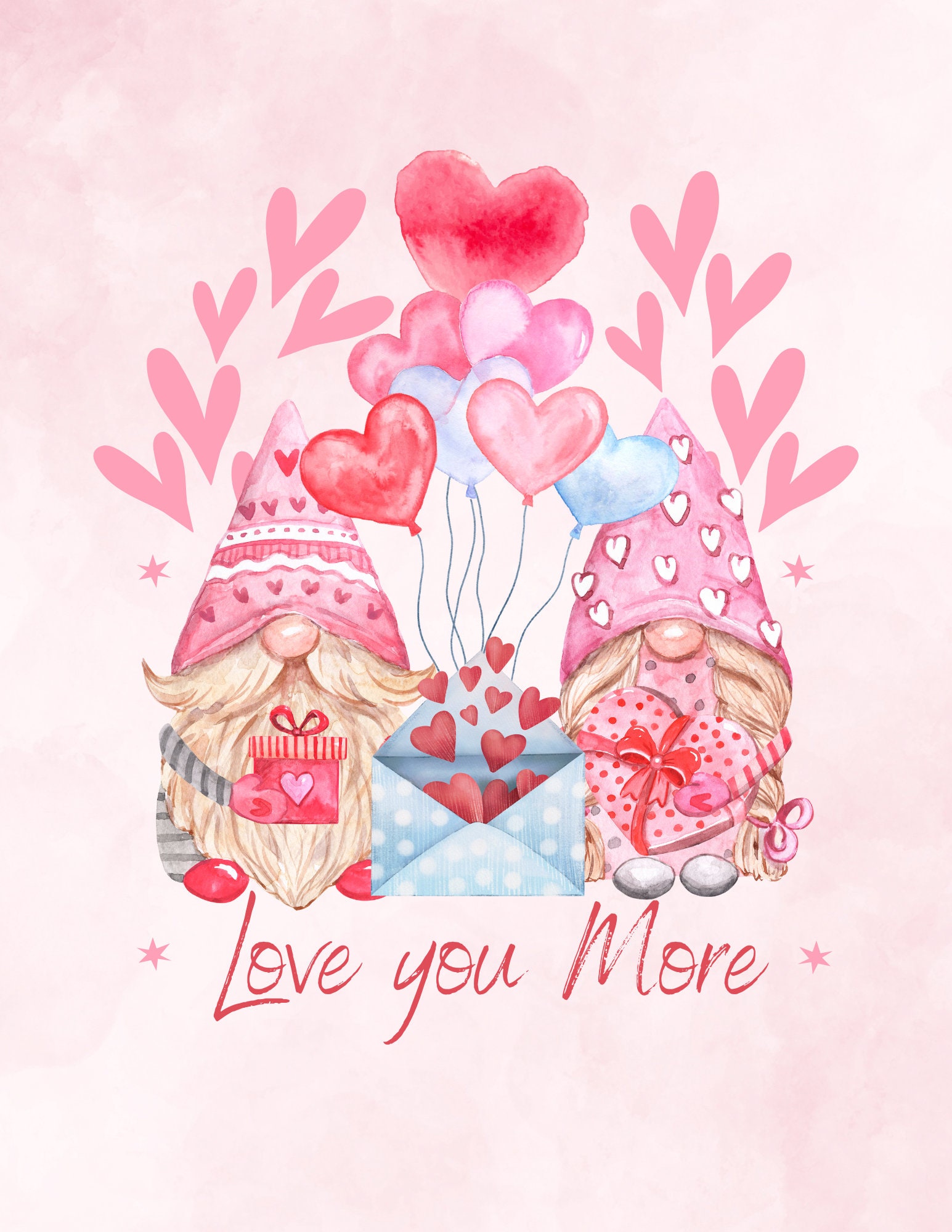 Gnome Valentine Craft Printable - Etsy