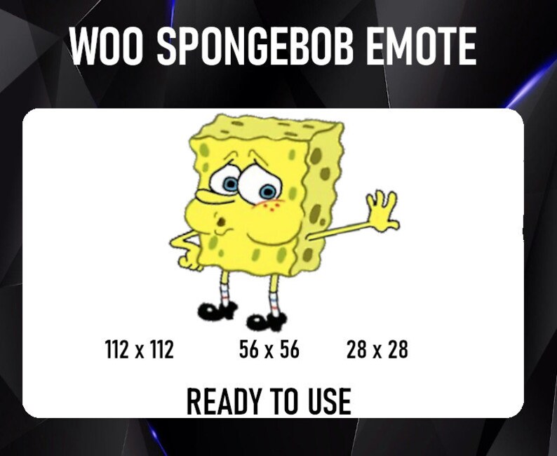 Woo Spongebob Emote for Twitch Discord or YouTube | Etsy