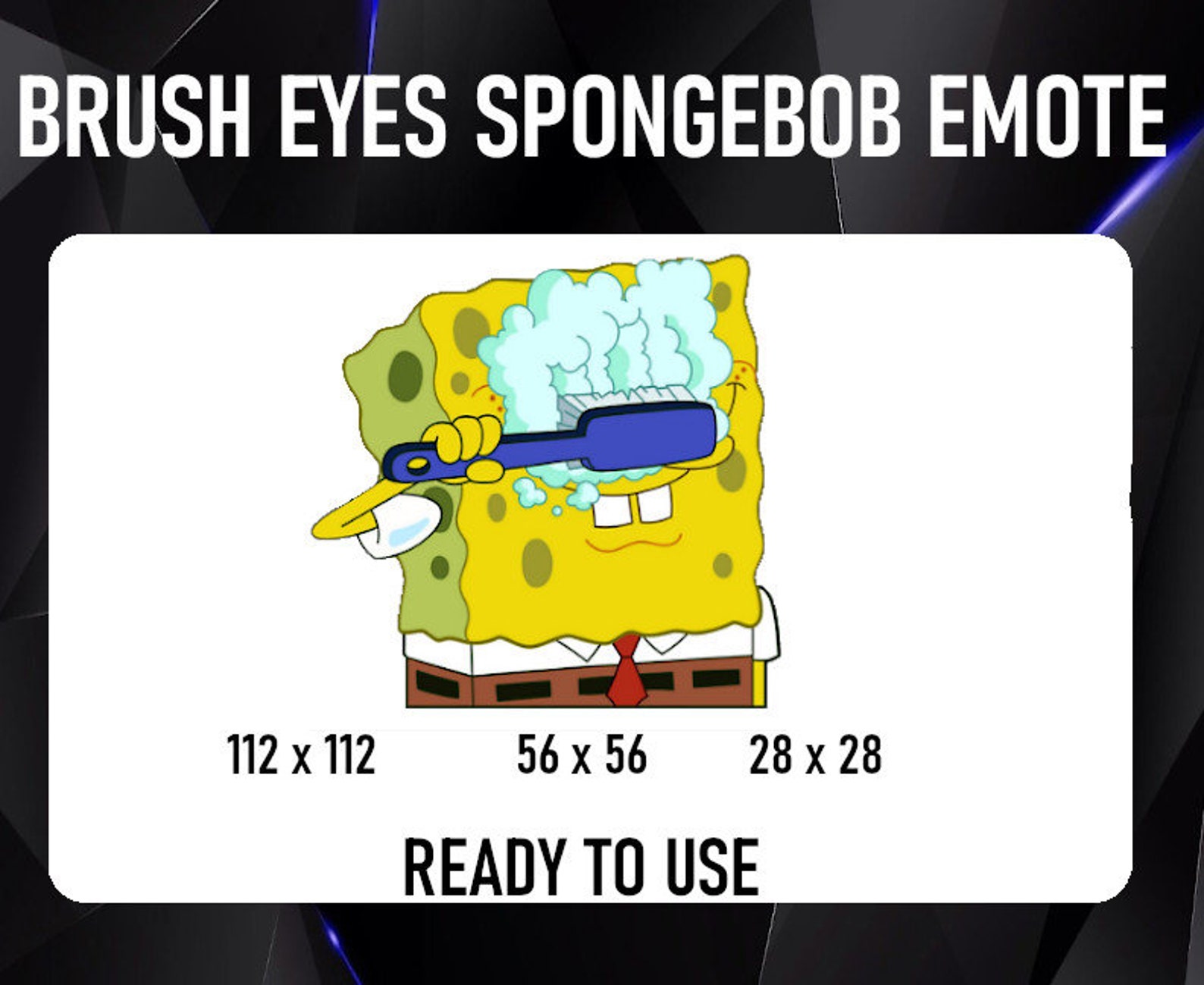 Brush Eyes SpongeBob Emote for Twitch Discord or YouTube | Etsy