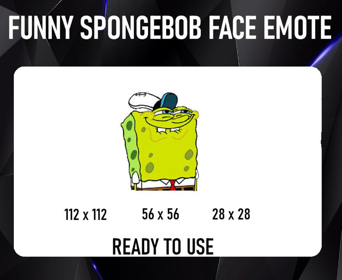 Funny SpongeBob Face Emote for Twitch Discord or YouTube | Etsy