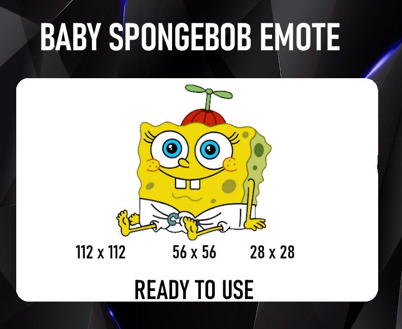 Baby SpongeBob Emote pour Twitch Discord ou YouTube | Etsy