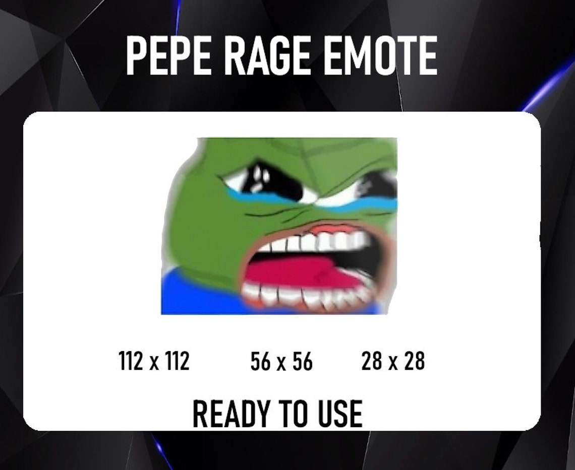 Pepe Rage 2 Emote for Twitch Discord or YouTube | Etsy