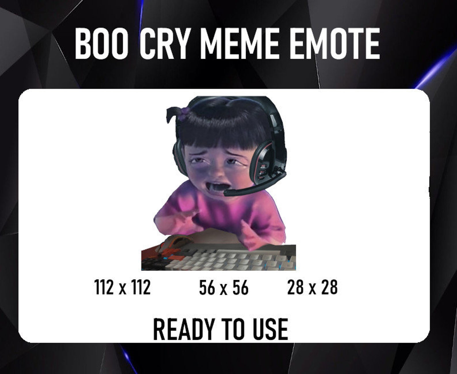 Boo Cry Meme Emote for Twitch Discord or YouTube | Etsy