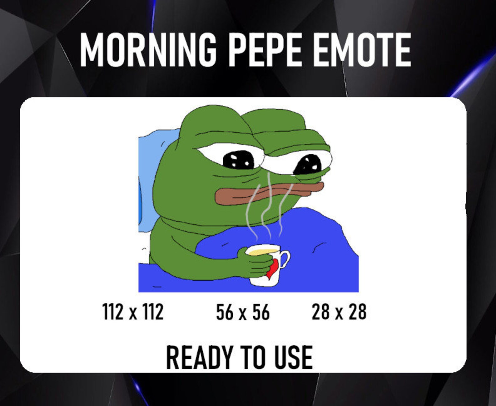 Morning Pepe Emote for Twitch Discord or YouTube | Etsy