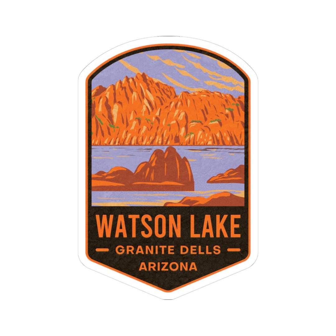 Watson Lake Sticker: Granite Dells Arizona, Retro WPA Style Hiking ...